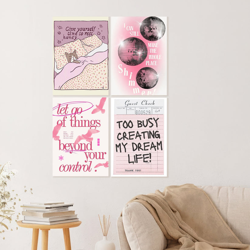Positive Vibes Gallery Wall Set of 4 - Premium A5 Posters – Posterwala